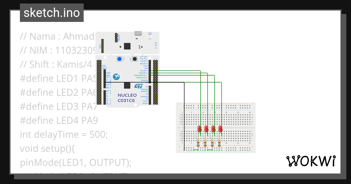 Ahmad hideo Alfarisi_1103223095_4/Kamis - Wokwi ESP32, STM32, Arduino Simulator