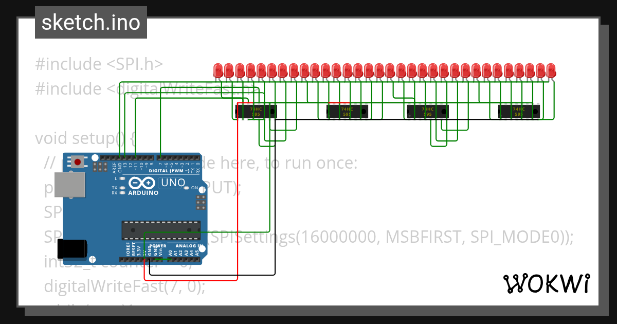 shift register fun - Wokwi ESP32, STM32, Arduino Simulator