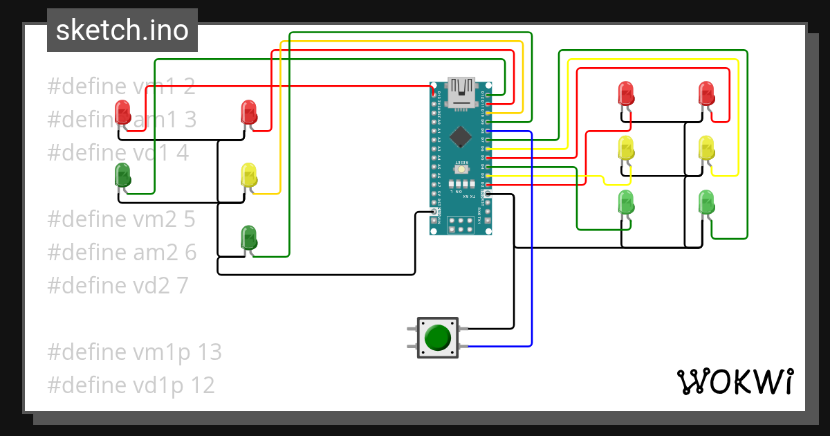 semaforo_nano_millis - Wokwi ESP32, STM32, Arduino Simulator
