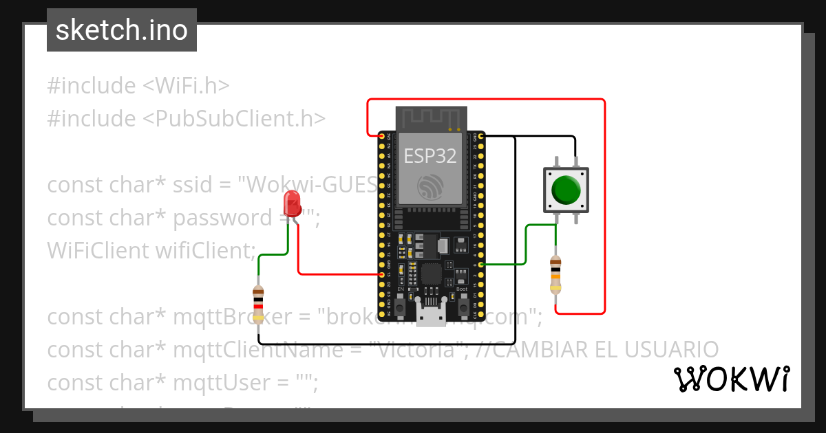 MQTT_LED HiveMQ vico - Wokwi ESP32, STM32, Arduino Simulator