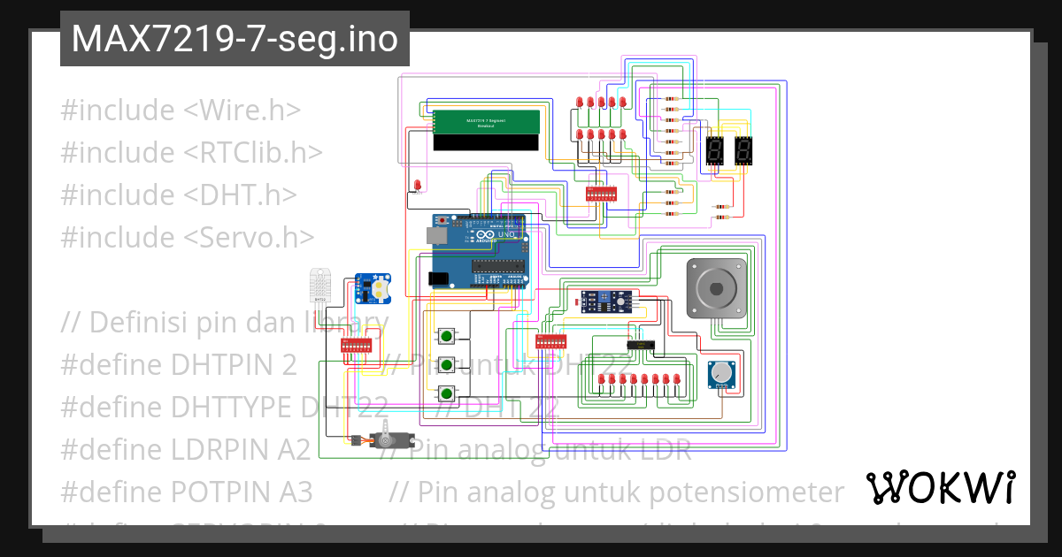 MAX7219-7 Seg Copy - Wokwi ESP32, STM32, Arduino Simulator