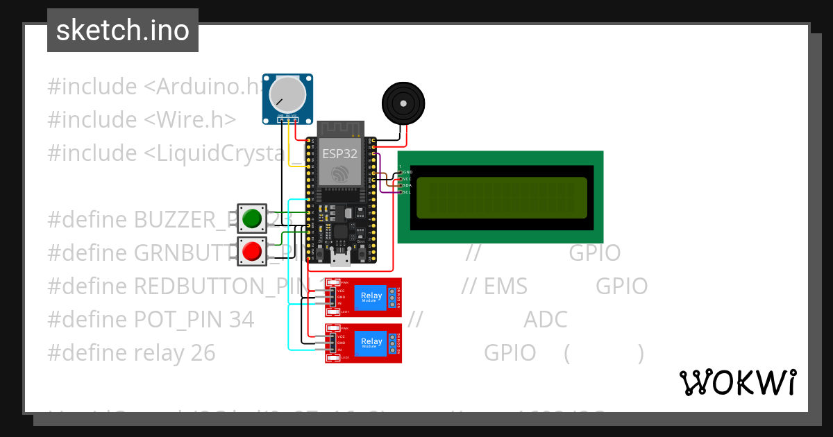 透過可變電阻控制倒數計時蜂鳴器 V3 Wokwi Esp32 Stm32 Arduino Simulator 1692
