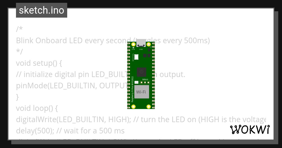 Led a piscar - Wokwi ESP32, STM32, Arduino Simulator