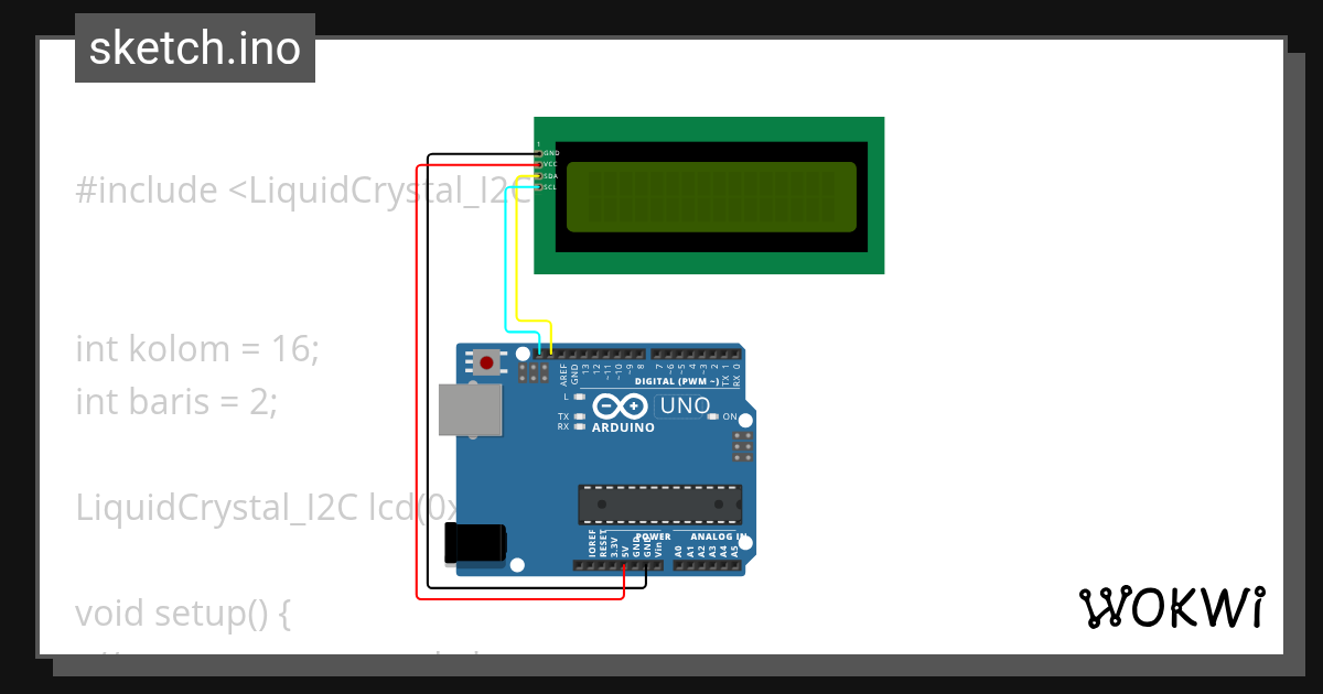 Running Text LCD I2C - Wokwi ESP32, STM32, Arduino Simulator
