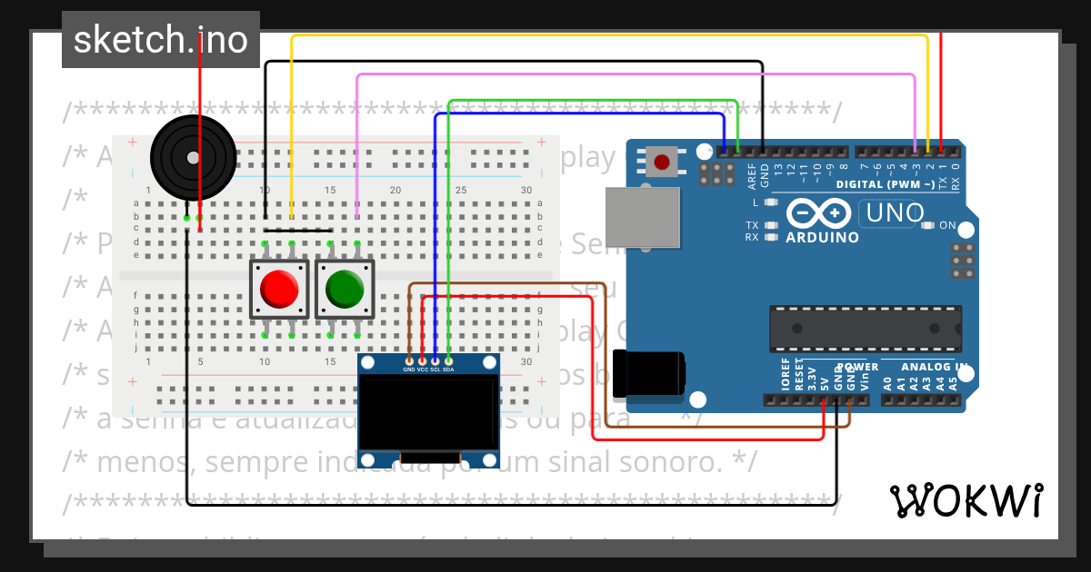 Painel de Senha - Wokwi ESP32, STM32, Arduino Simulator