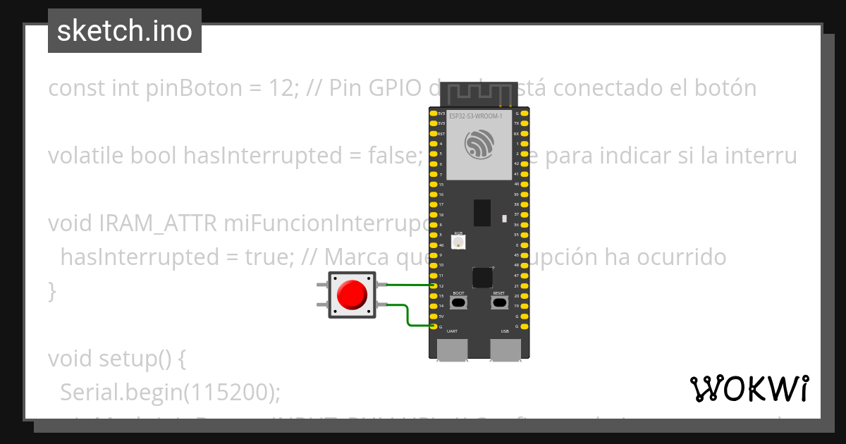 Interrupciones - Wokwi ESP32, STM32, Arduino Simulator Interrupciones - Wokwi ESP32, STM32, Arduino Simulator