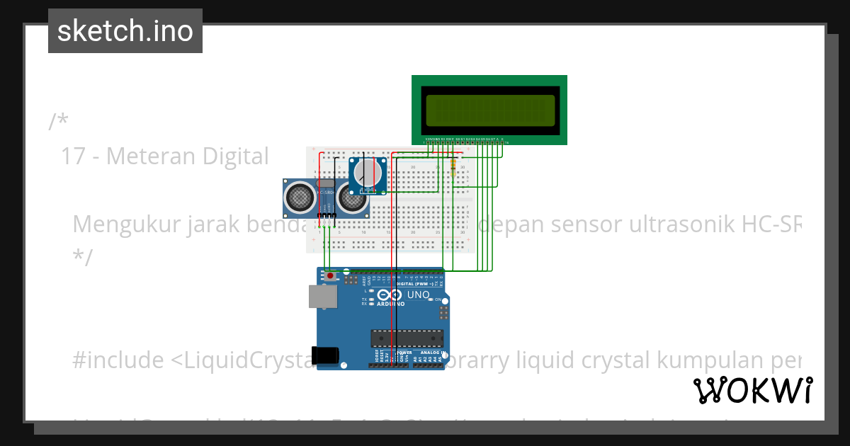 Meteran digital Sugeng hartono - Wokwi ESP32, STM32, Arduino Simulator