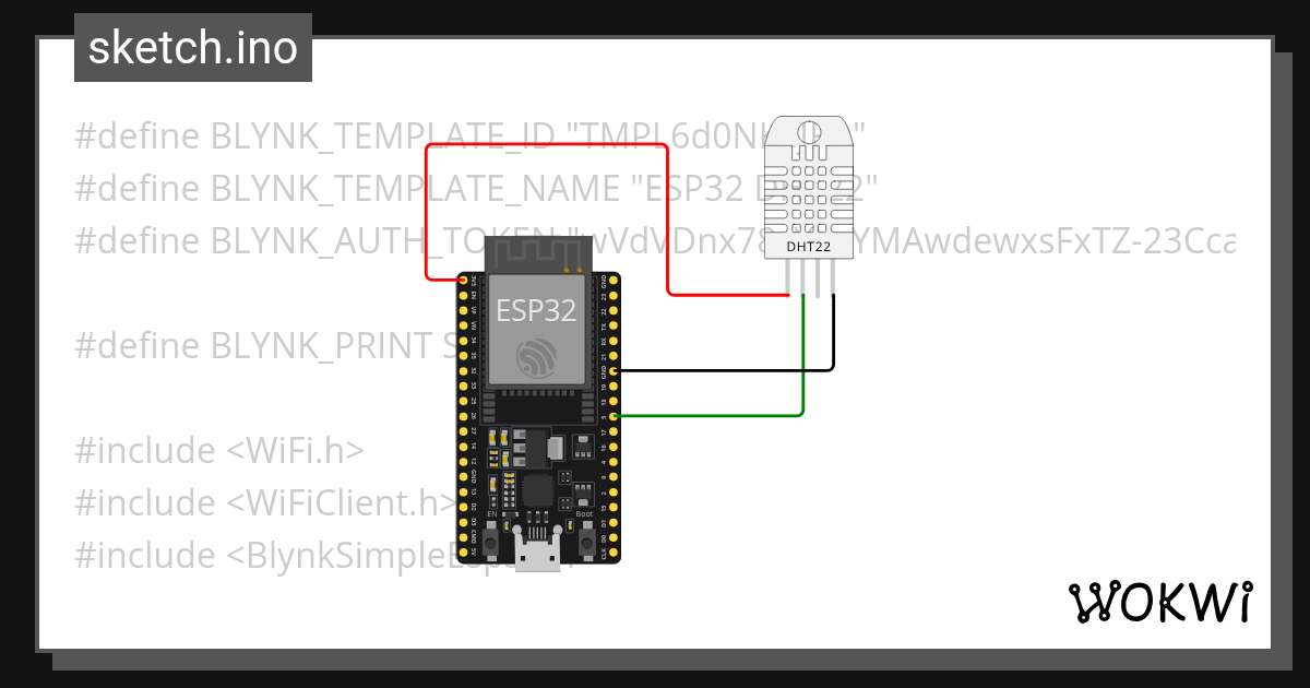 DHT22 IOT - Wokwi ESP32, STM32, Arduino Simulator