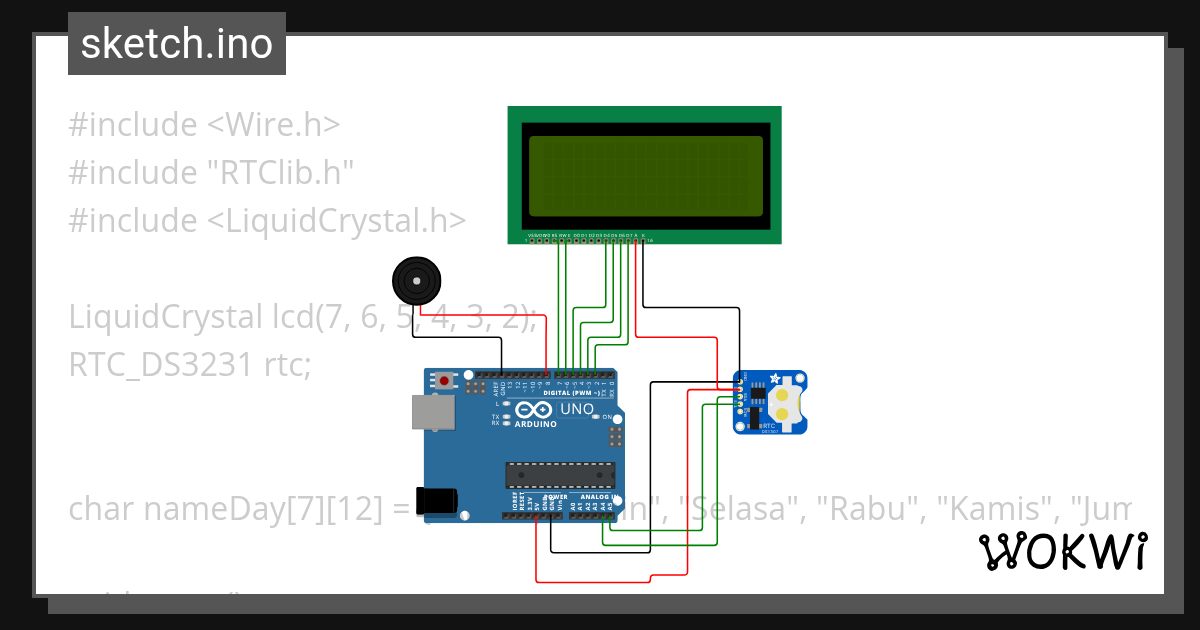 Jam digital - Wokwi ESP32, STM32, Arduino Simulator