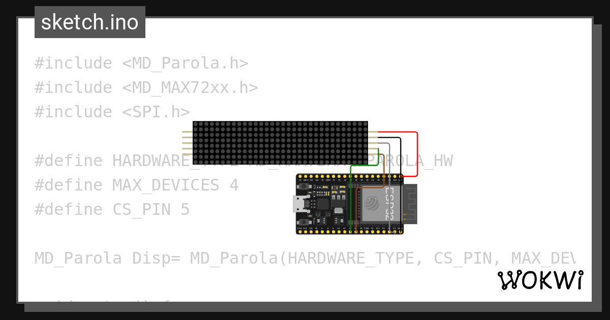 Dot Matrix - Wokwi ESP32, STM32, Arduino Simulator Dot Matrix - Wokwi ESP32, STM32, Arduino Simulator