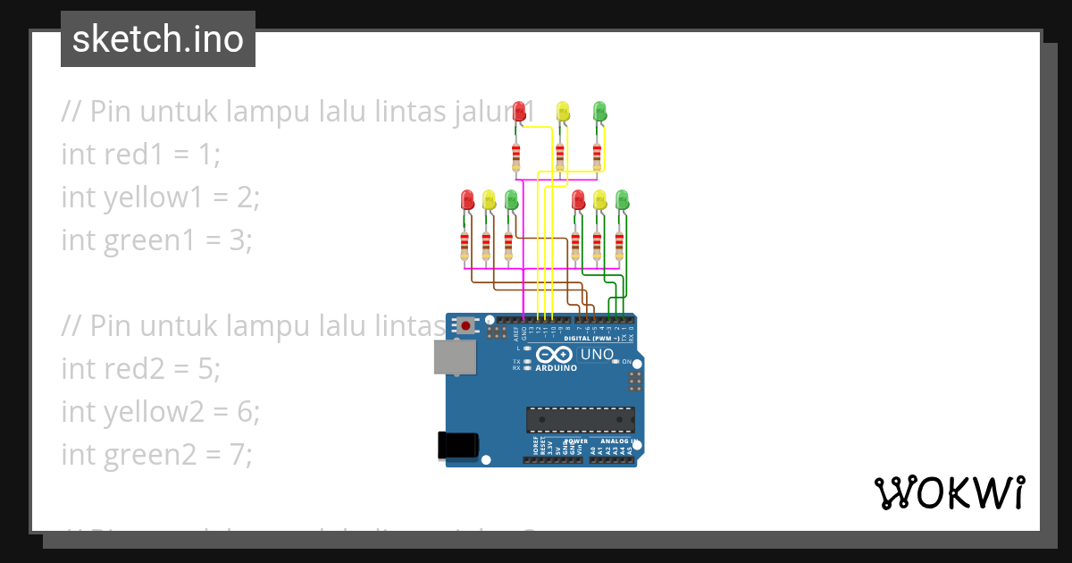 Traffic Light - Wokwi ESP32, STM32, Arduino Simulator
