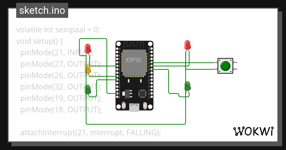 Stoplicht Wokwi Esp32 Stm32 Arduino Simulator 1170