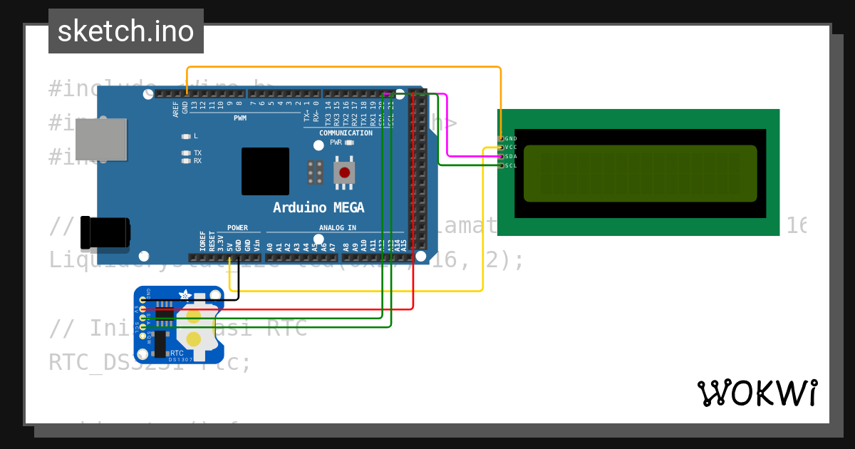 Clock Arduinomega Lcd I2c Wokwi Esp32 Stm32 Arduino Simulator 