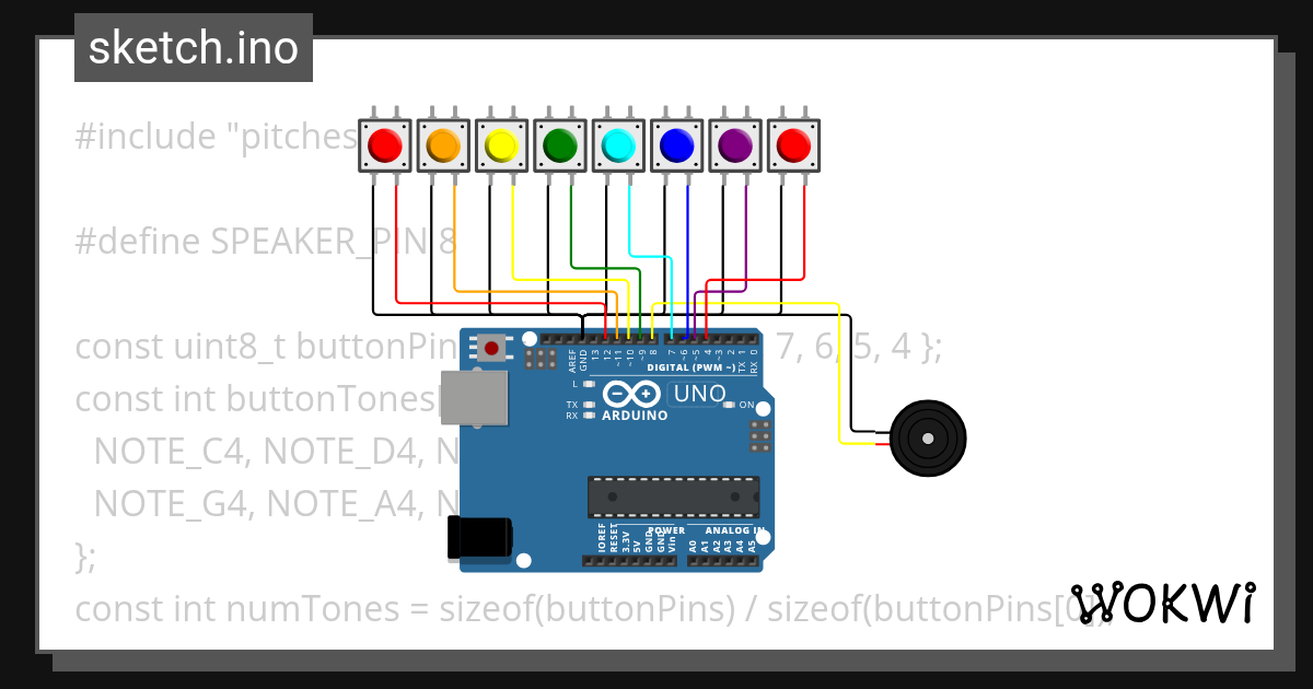 Mini Piano - Wokwi ESP32, STM32, Arduino Simulator