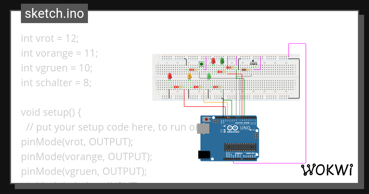 Ampelsteuerung - Wokwi ESP32, STM32, Arduino Simulator