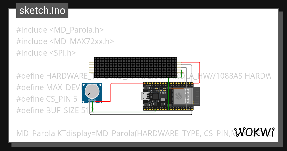 Dot Matrix POT - Wokwi ESP32, STM32, Arduino Simulator