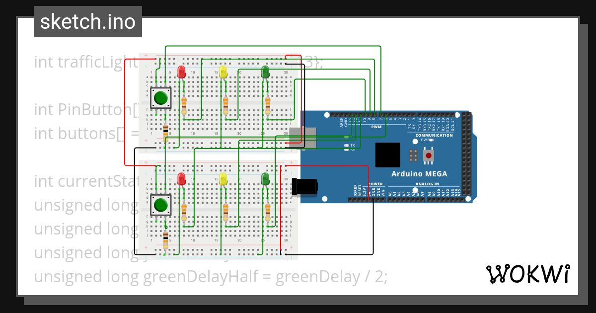 TRAFFICLIGHTS Orven - Wokwi ESP32, STM32, Arduino Simulator