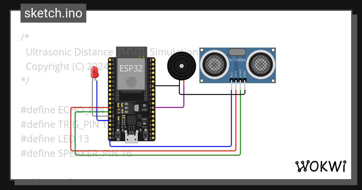 distance_sense_buzzer - Wokwi ESP32, STM32, Arduino Simulator