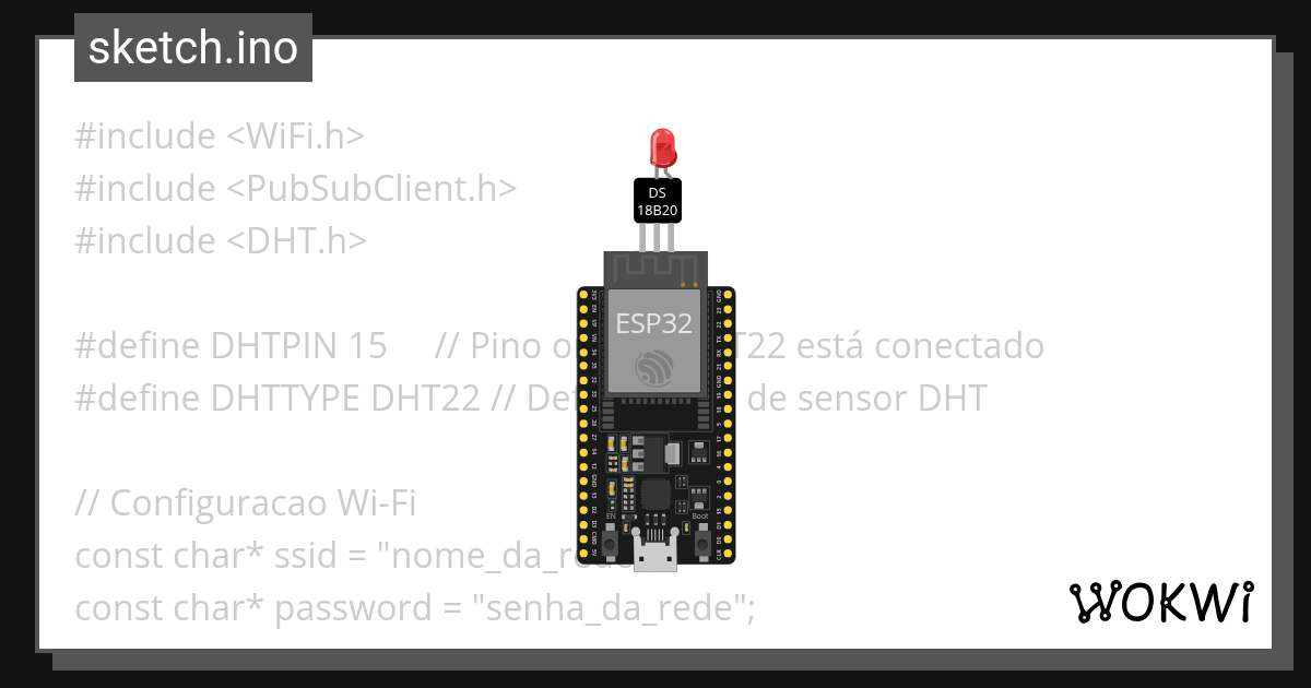 Sensor de temperatura ESP32 - Wokwi ESP32, STM32, Arduino Simulator