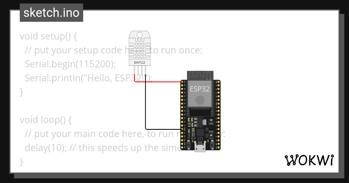 kelembaban suhu - Wokwi ESP32, STM32, Arduino Simulator