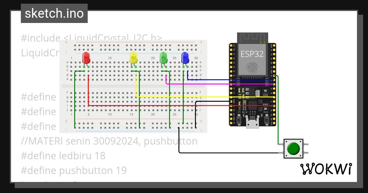 12.4 LALU LINTAS - Wokwi ESP32, STM32, Arduino Simulator