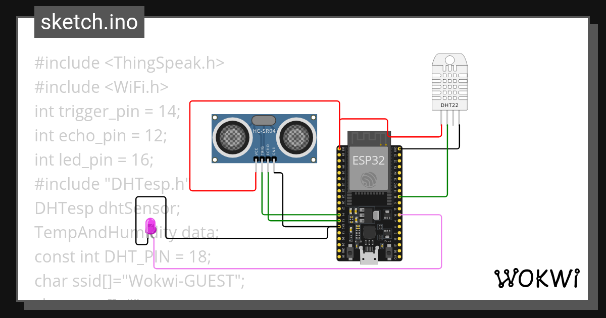 ultrasonic sensor taskusing and wifi cloud by drago team - Wokwi ESP32, STM32, Arduino Simulator