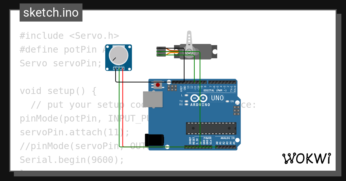 Servo Control Using Potentiometer Wokwi Esp32 Stm32 Arduino Simulator 4793