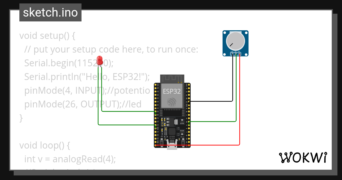 potentiometer - Wokwi ESP32, STM32, Arduino Simulator