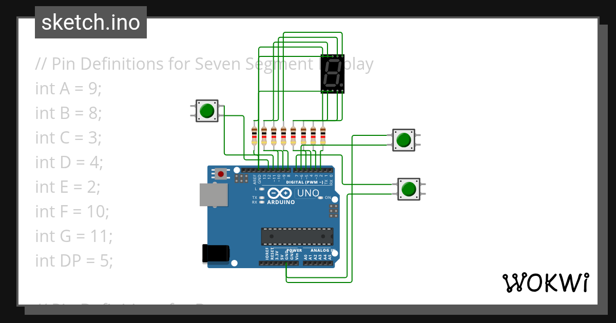 7 segmen kmdkams - Wokwi ESP32, STM32, Arduino Simulator