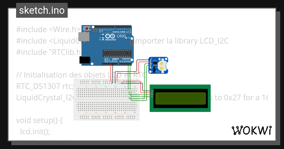 DS1307 RTC - Wokwi ESP32, STM32, Arduino Simulator