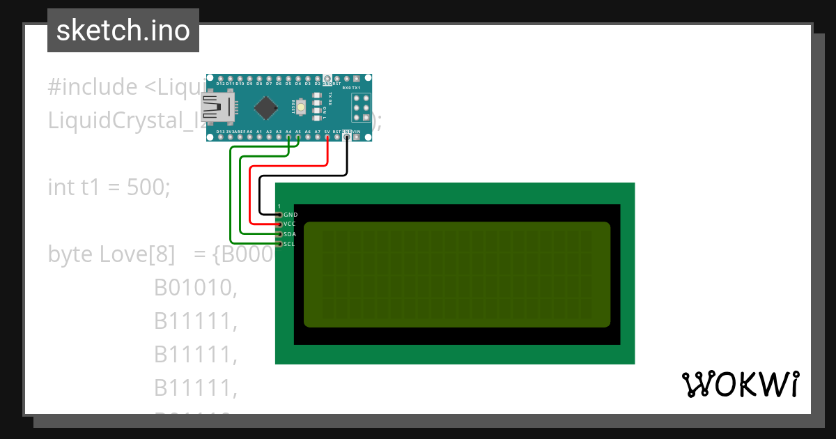 LCD 2004 Experiment - Wokwi ESP32, STM32, Arduino Simulator