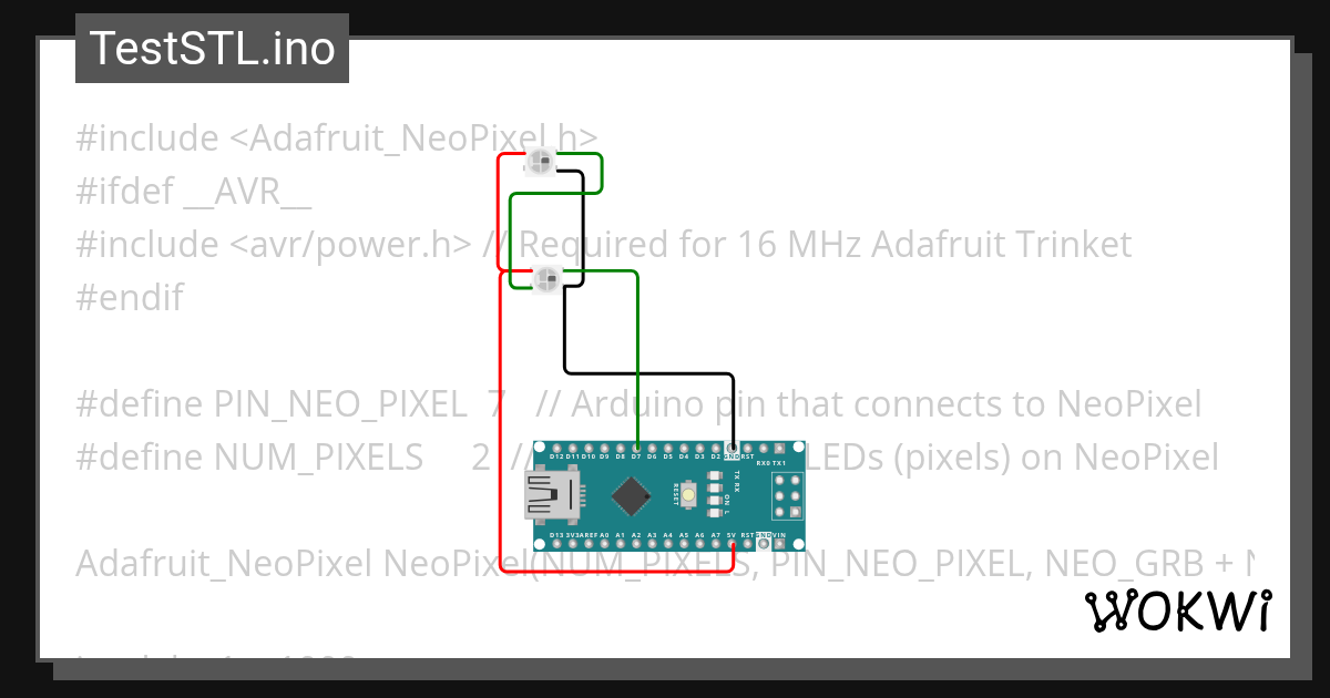 NeoPixel Test - Wokwi ESP32, STM32, Arduino Simulator