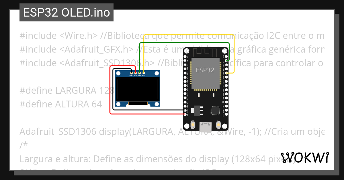 Menu OLED - Desafio - Wokwi ESP32, STM32, Arduino Simulator