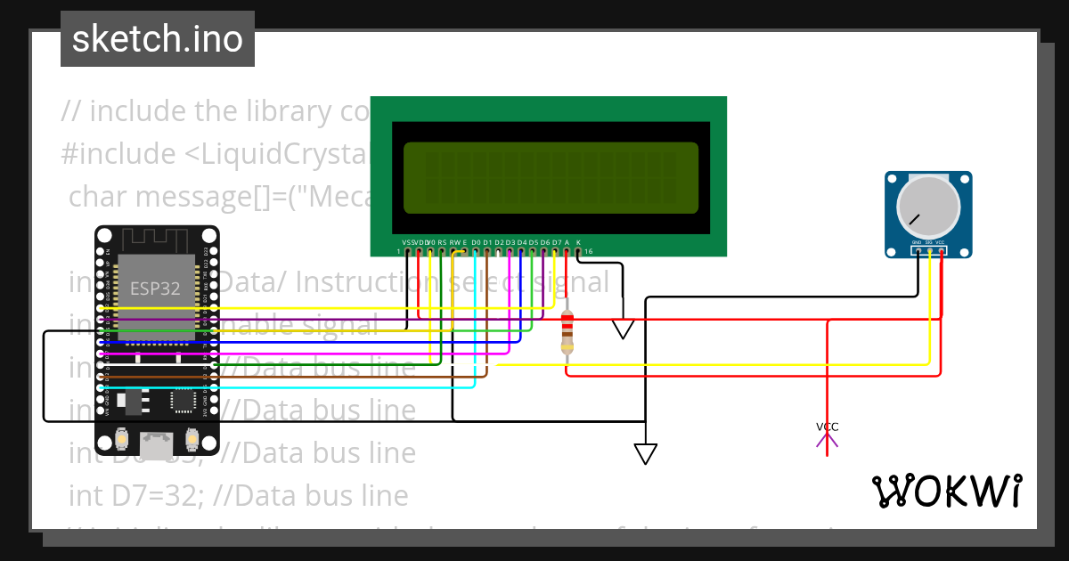 LCD PRACTICA 2 - Wokwi ESP32, STM32, Arduino Simulator