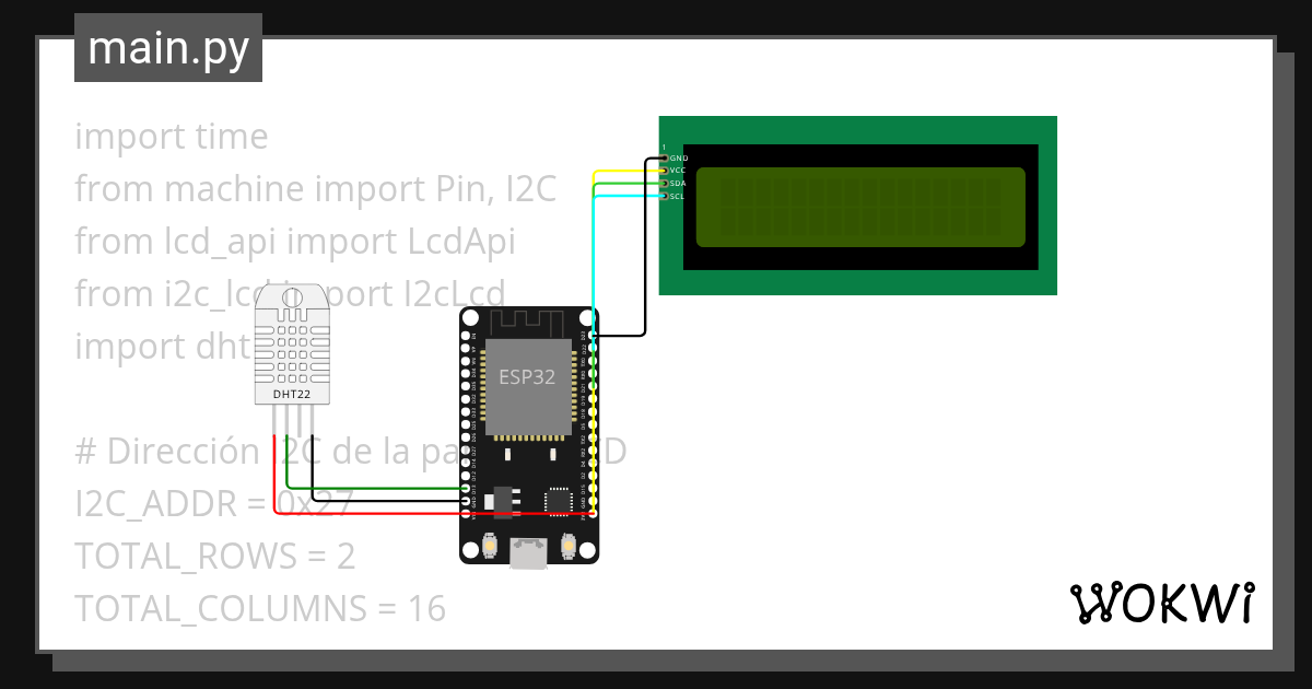 lcd temperature - Wokwi ESP32, STM32, Arduino Simulator