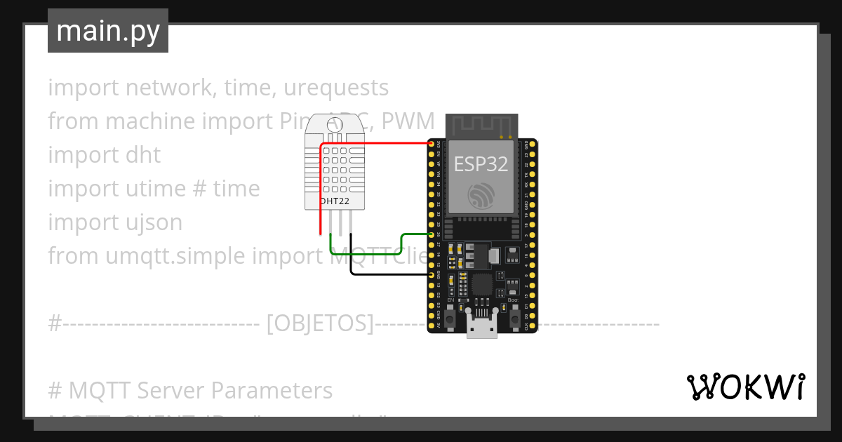 Arduino ESP32 Temperatura y Humedad - Wokwi ESP32, STM32, Arduino Simulator
