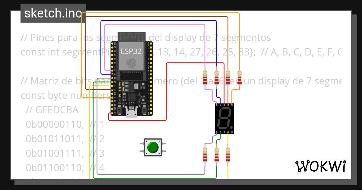 dado - Wokwi ESP32, STM32, Arduino Simulator