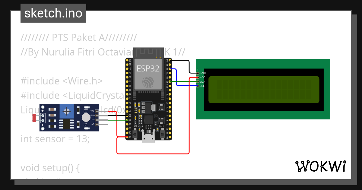 SENSOR PIN PTS NURUL XI TEK 1 - Wokwi ESP32, STM32, Arduino Simulator