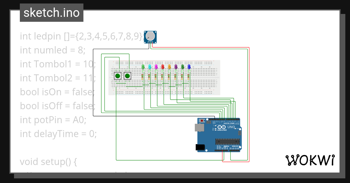 LATIHAN 6 PSI (LED NYALA BOLAK-BALIK) - Wokwi ESP32, STM32, Arduino Simulator