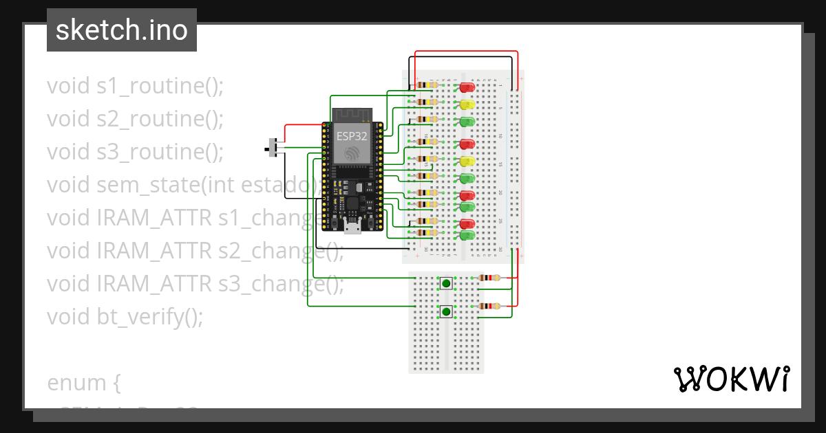 2-Semaforo-ESP32-Bruno - Wokwi ESP32, STM32, Arduino Simulator