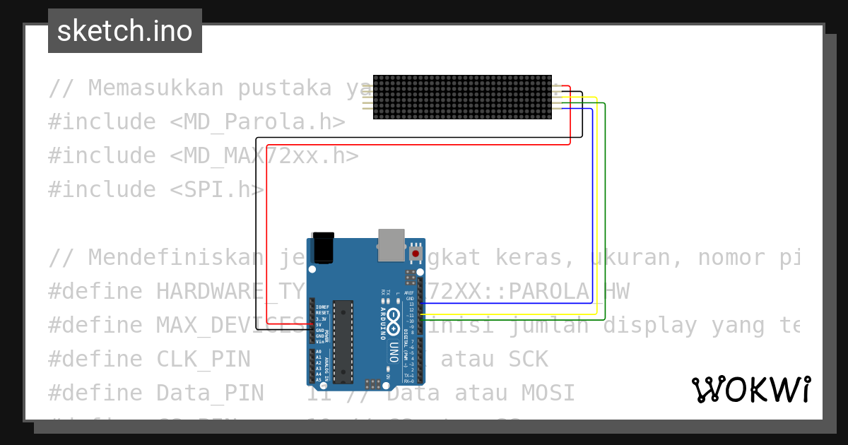 Dot Matrix Running Text Wokwi Esp32 Stm32 Arduino Simulator 3749