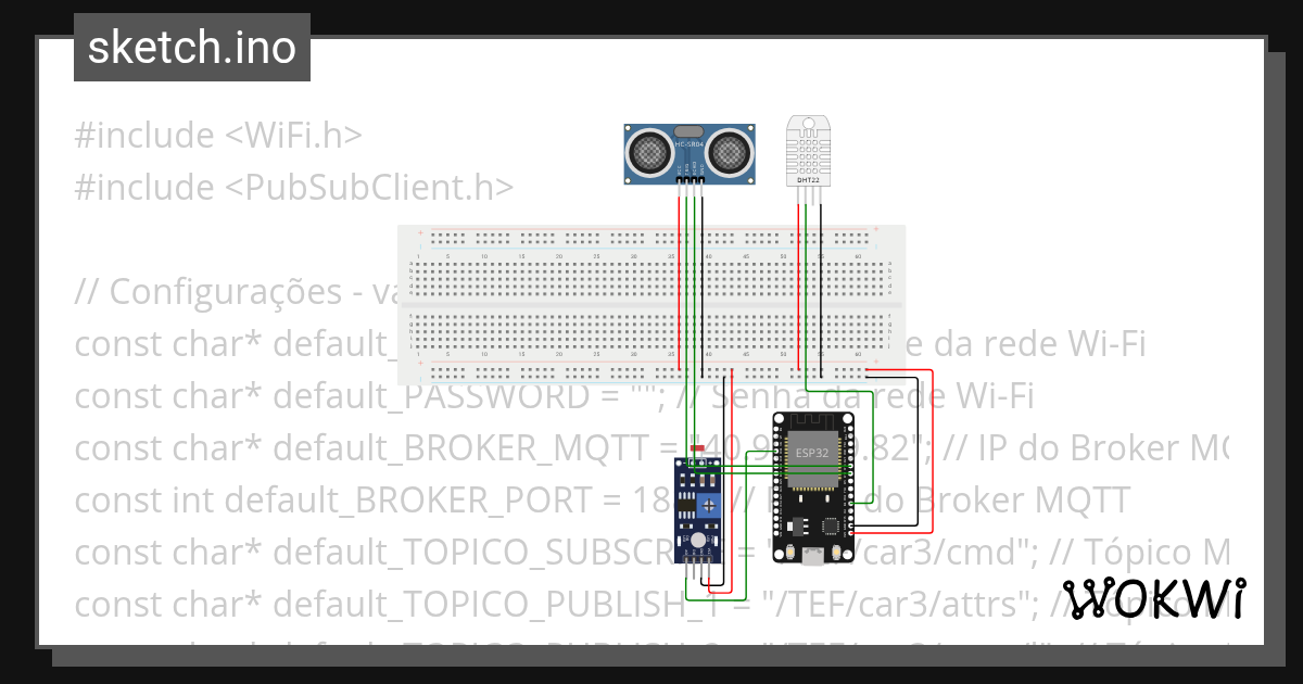 FIWARE Challenge CAR3 - Wokwi ESP32, STM32, Arduino Simulator