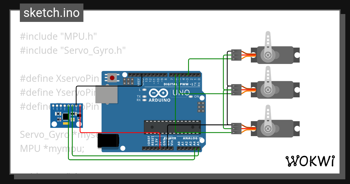 Controling Servos Using Mpu Wokwi Esp32 Stm32 Arduino Simulator 2780