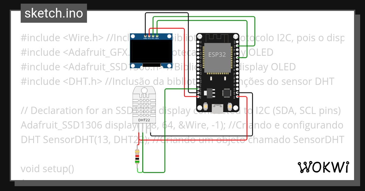 ESP32 OLED + DHT22 Copy - Wokwi ESP32, STM32, Arduino Simulator