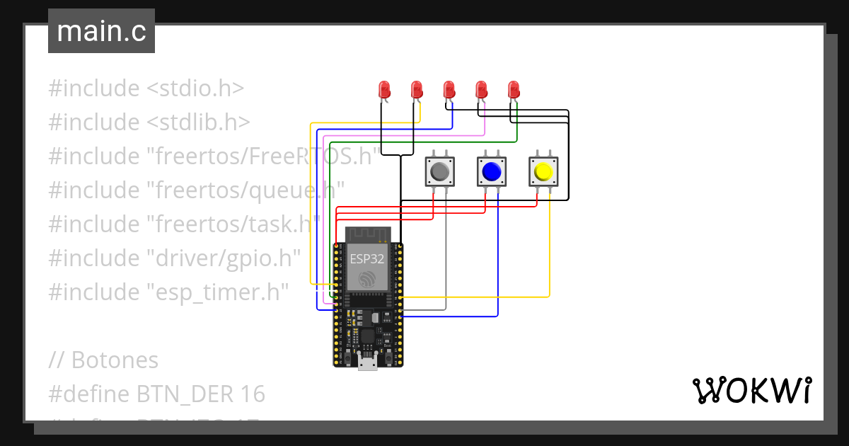 Practica 2 con Qlo - Wokwi ESP32, STM32, Arduino Simulator