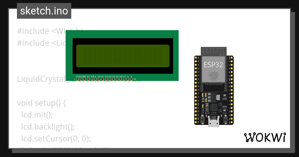 LCD - Wokwi ESP32, STM32, Arduino Simulator