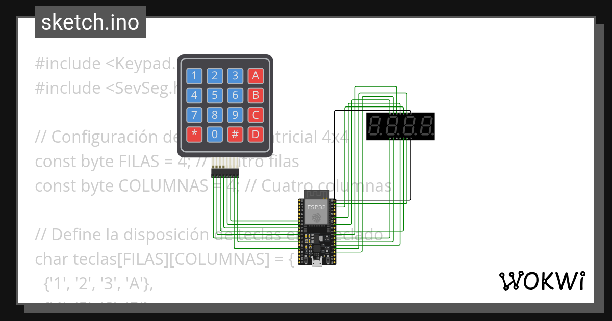 Display con teclado Copy good - Wokwi ESP32, STM32, Arduino Simulator
