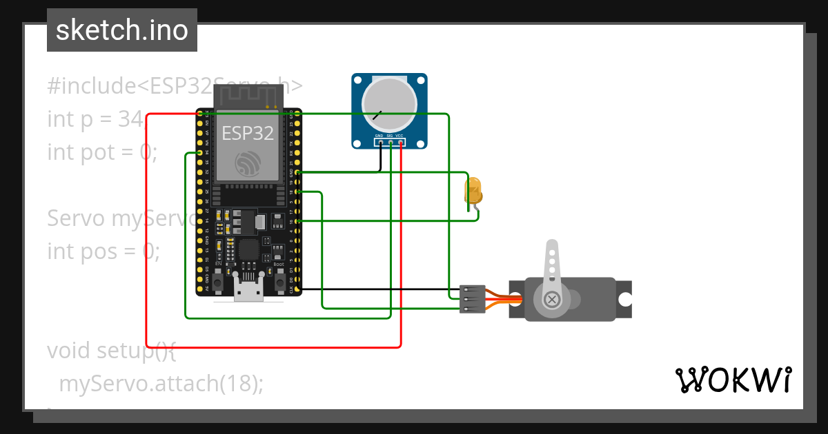 Potentiometer Led Wokwi Esp32 Stm32 Arduino Simulator 