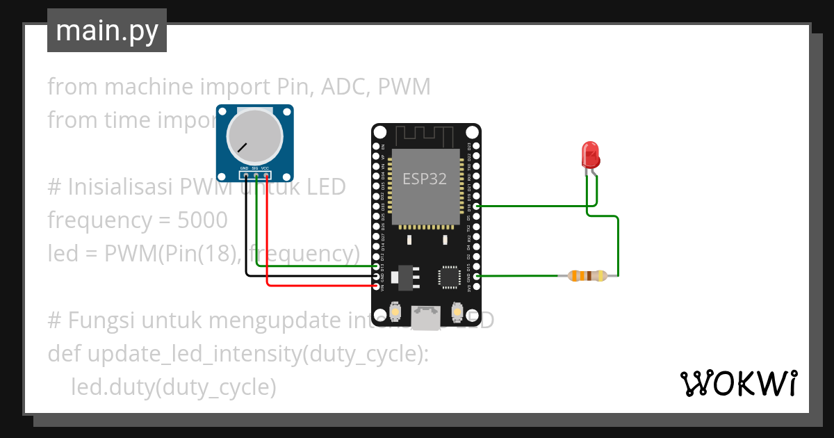 ledpotensio.py - Wokwi ESP32, STM32, Arduino Simulator