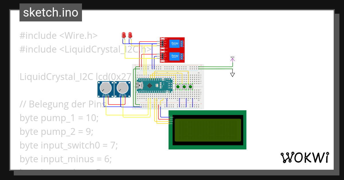 Bewässerungsanlage REV 1.1 - Wokwi ESP32, STM32, Arduino Simulator